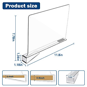 YOKAMIRA 6 PCS Shelf Dividers for Closet Organization,Durable Acrylic Clear Closet Shelf Divider for Shelves Shelf Organizer for Closet Shelf Organizer for Wood Closet Separator Clear