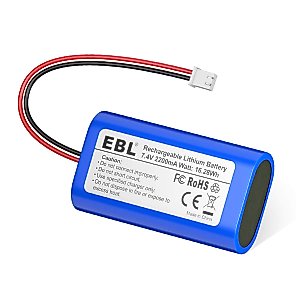 EBL 7.4V 2200mAh Li-ion Rechargeable Batteries Replacement Batteries for Electronics, Toys, Lighting, Equipment