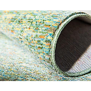 Unique Loom Austin Collection Area Rug - Muse (Runner 4' 0" x 13' 3", Green/ Beige)