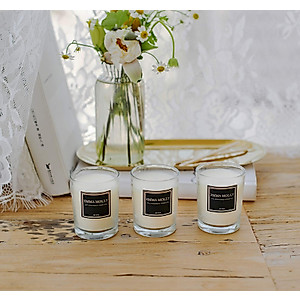 Scented Candles Gift Set White Tea + Jazz Coffee + Monet's Garden, 3 pcs Small Jar Aromatherapy Fragranced Candles, Assorted, 33 Hours Burning