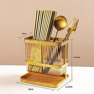 Yalych Utensil Caddy Plastic Chopsticks Tube Wall Mounted Pen Holder (Color : One Size)