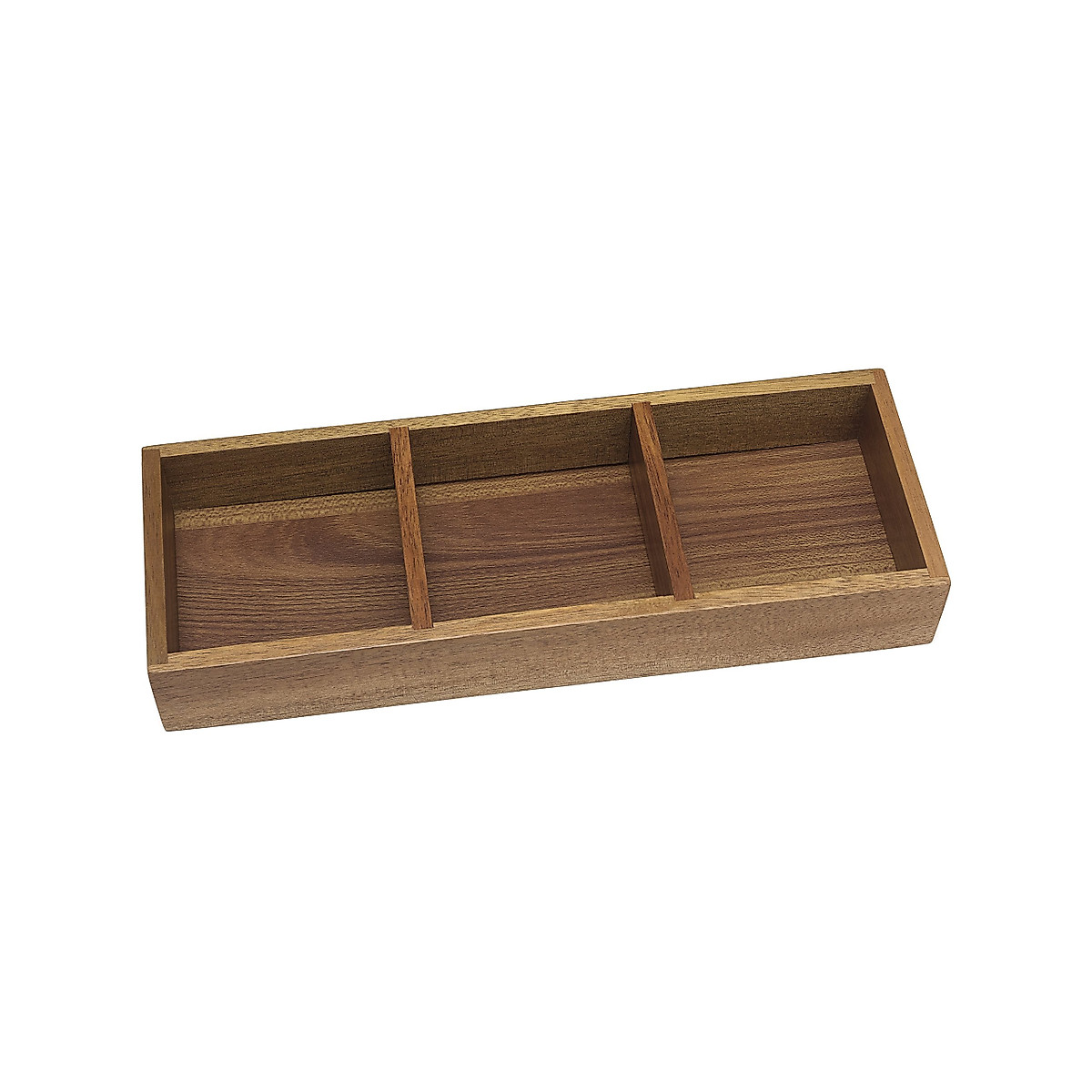 Lipper International Acacia Organizer Tray, 3-Compartments, 12" x 4 1/8" x 1 3/4"