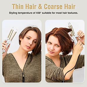 FURIDEN Lite Travel Curling Iron, Dual Voltage Curling Iron 1 inch, Lightweight and Dual Voltage(100-240V), Allows You to Use it Anywhere in The World, Straightening or Curling