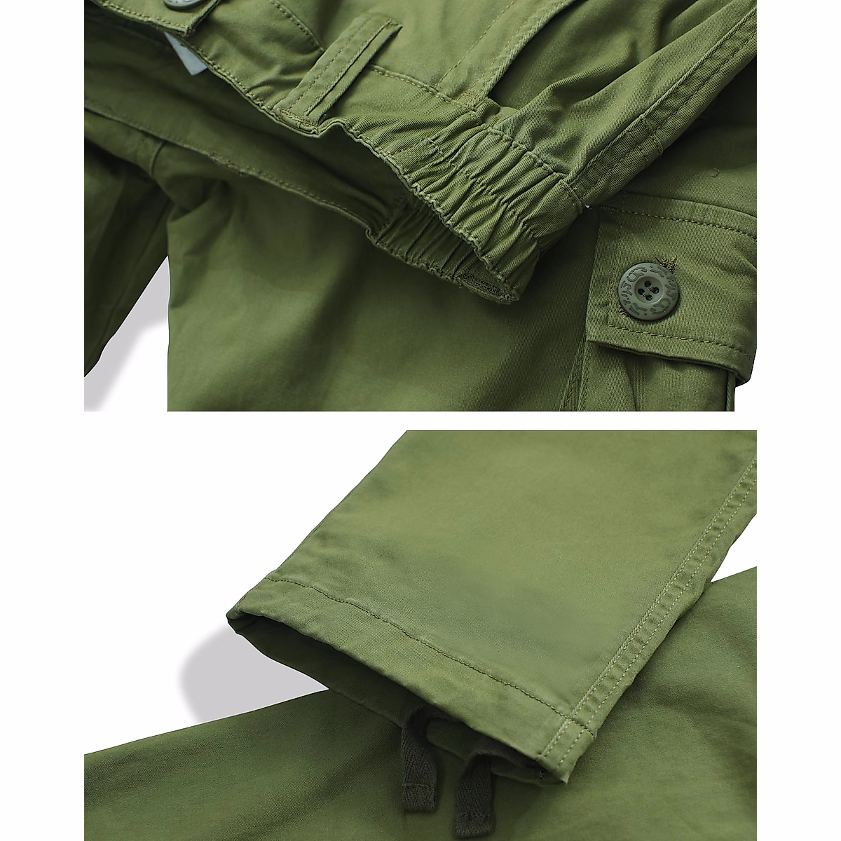 AKARMY Womens Cargo Pants with Pockets Outdoor Casual Ripstop Camo Military Combat Construction Work Pants ArmyGreen