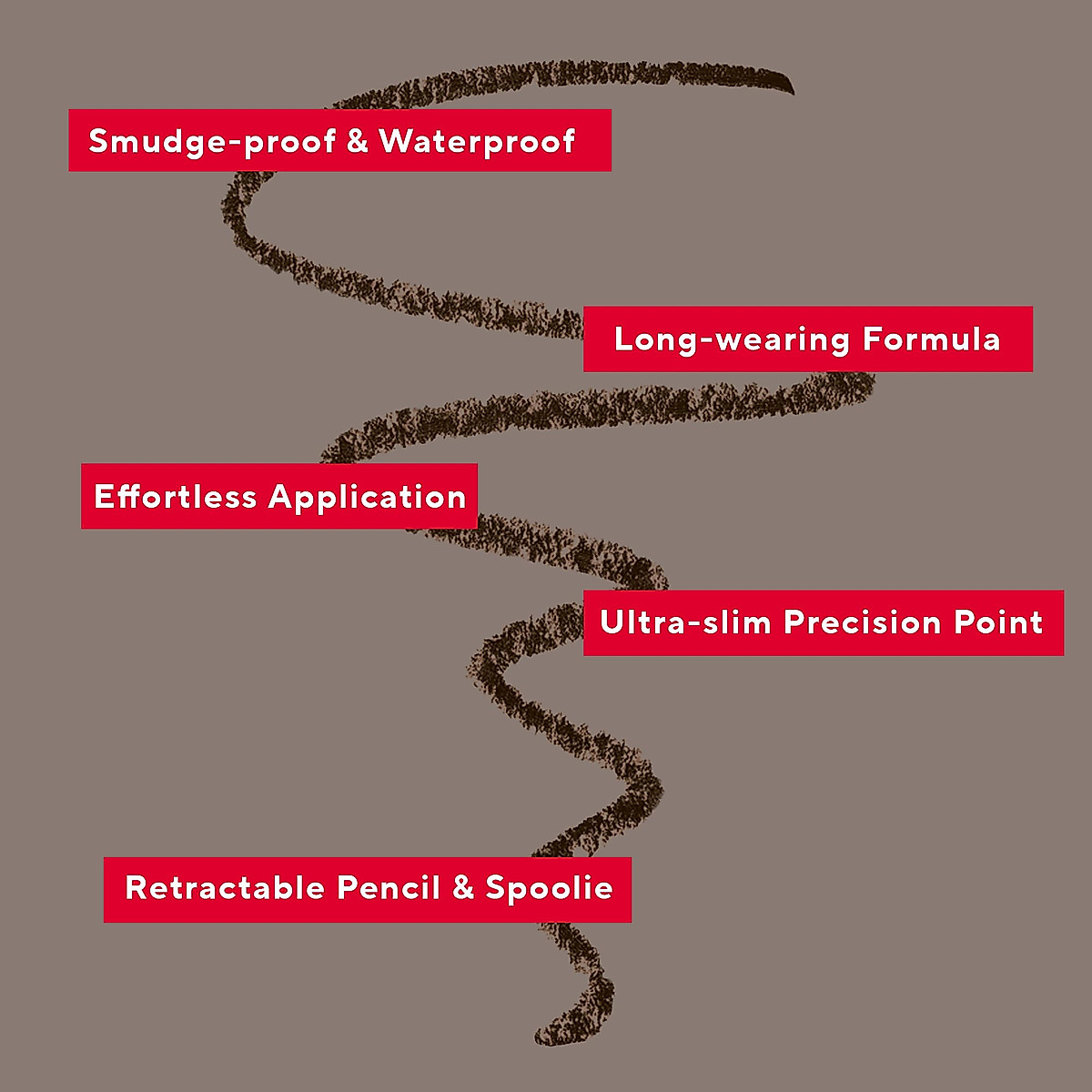 Mirabella Brow Pencil, Ultra-Fine Point Precision Waterproof Eyebrow Pencil Offers Rich, Blendable, Long-Lasting and Smudge-Proof Hair-Like Strokes to Define and Fill In Brows Naturally, Medium