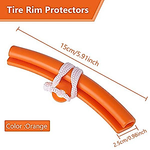 P1Tools Wheel Rim Protector Set, Rubber Wheel Changing Rim Edge Savers for a Motorcycle, Car or ATV Orange 5 PACK