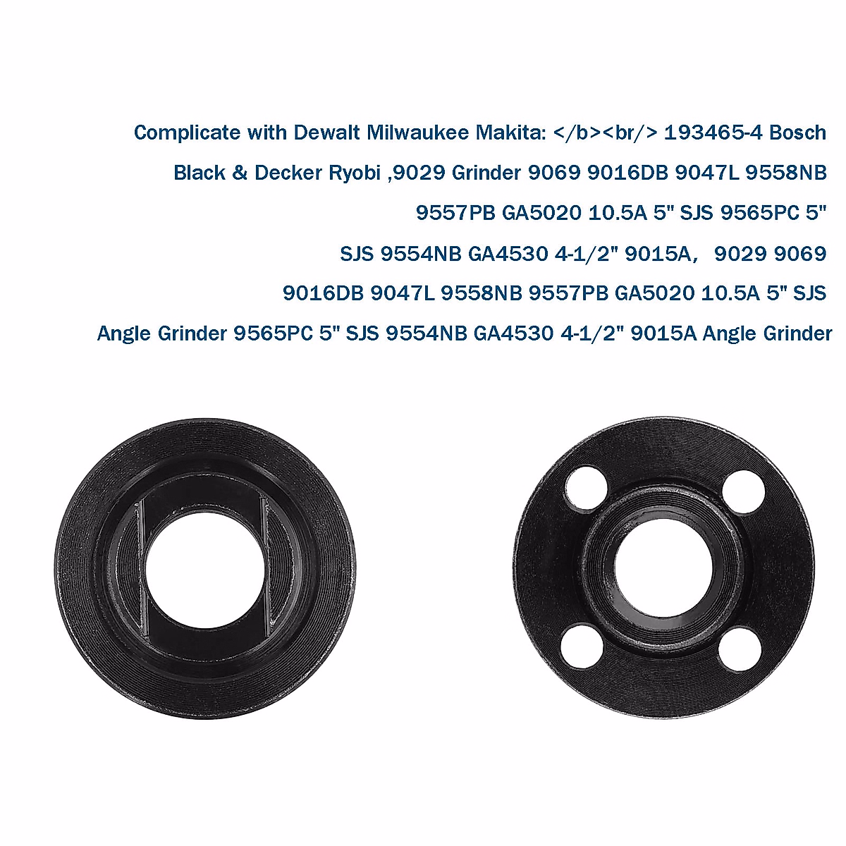 BokWin 7Pcs Angle Grinder Spanner Wrench Flange Nut 5/8 Inch Inner Outer Flange Lock Nut Compatible with Dewalt Milwaukee Makita 193465-4 Bosch Black & Decker Ryobi 4.5" 5" 5/8-11