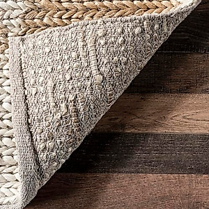 nuLOOM Chaya Diamond Striped Jute Blend Area Rug, 5x8, Natural