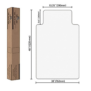 FuturHydro Chair Mat for Hardwood Floor, 30" x 48" Clear Anti-Slip Computer Desk Chair Floor Mat, Easy Glide, Transparent Mats for Office, Home and Gaming Floors (with Lip)