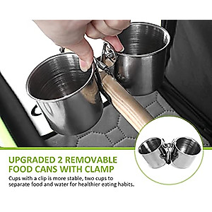 Pecute Bird Carrier Backpack, Parrots Bird Backpack with Visible Window, Adjustable Height Standing Perch, Feeding Cans, Waterproof Pads, Lightweight Foldable Birds Travel Cage for Hiking Camping