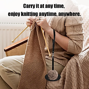 Wrist Yarn Holder, Acrylic Yarn Organizer Stand with Wrist Strap Portable Yarn Ball Hanger Yarn Spinner Minder for Knitting Craft Lovers Crocheting, Prevent Tangling (Black)