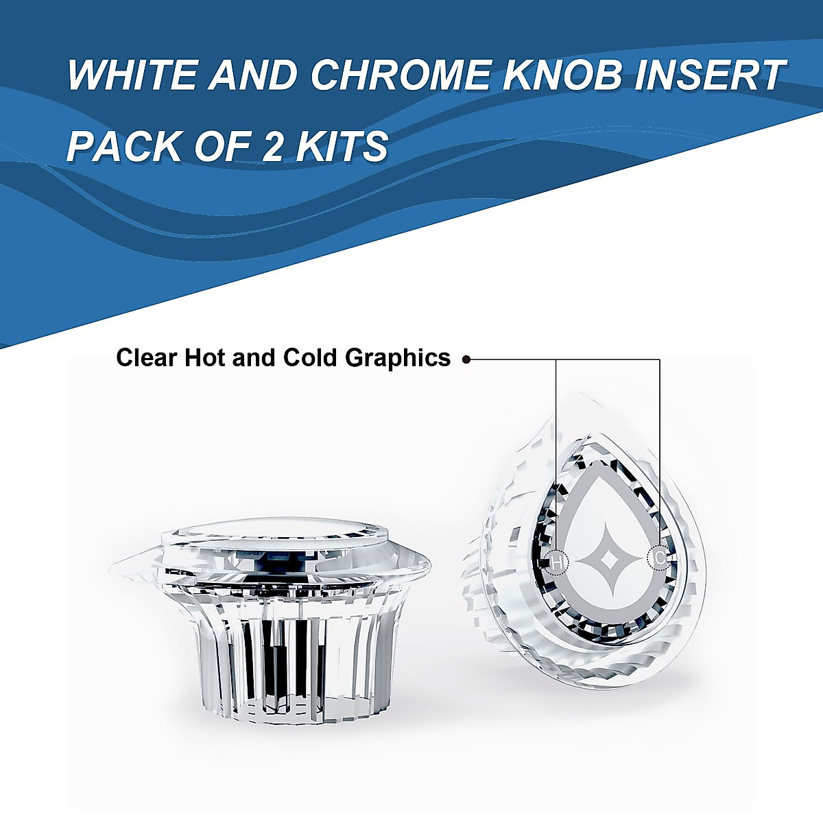 Grandiance 2 PCS Replacement Faucet Handle Compatible with Moen 100710 Posi Temp One Handle Tub and Shower Knob Handle Kit, Replacement Knob Handle for Moen Bathroom Faucet