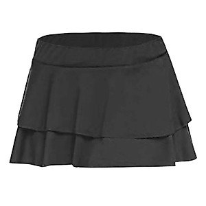NaRHbrg Y2K Ruffle Short Skirt for Women's Low-Waisted Sexy A-Line Mini Skirt Beachwear Club Party Skorts Mini Skirts Black