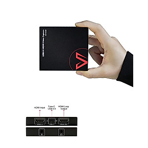 4K@60Hz Game Capture Card USB 3.0, HDMI 2.0 Passthrough, Real-time Audio, Auto CEC, Works with Xbox PS5 PS4 Nintendo Switch DSLR OBS Twitch Live Streaming