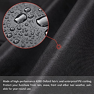 bemece Patio Furniture Set Covers, Waterproof, UV Resistant, Upgraded Ripstop 420D Oxford Outdoor Rectangular Patio Furniture Set Covers 124" L x 70" W x 29" H