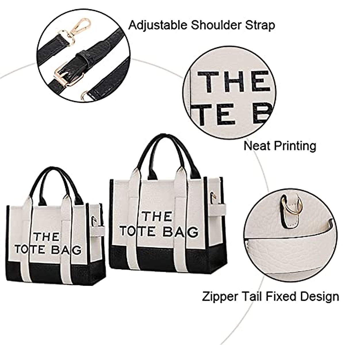 JQWSVE The Tote Bag for Women - Trendy Color Block Designer Handbag Canvas Tote Purse Shoulder Bag Large Hobo Crossbody Bag