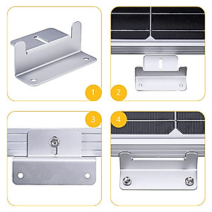 BougeRV 8 Units Solar Panel Mounting z Bracket, Supporting for RV, Roof, Boat, Off Grid, 2 Set of 4 Units