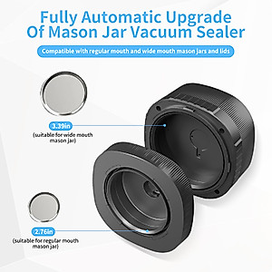 Electric Mason Jar Vacuum Sealer, BTEDZSW Mason Jar Vacuum Sealer Kit with Wide & Regular Mouth Mason lids,Type-C Charging for Food Vacuum Storage and Sealing Preservation