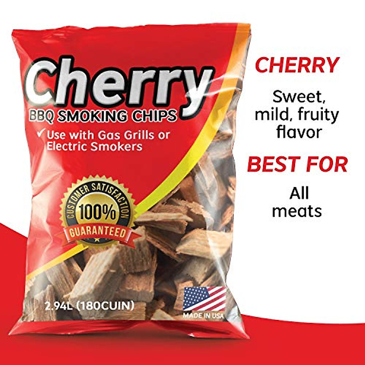 Wood Chips for Smoking Variety Pack, 2 Lbs Each, Apple, Mesquite, Hickory & Cherry Flavor Wood Chips for Smokers & Grills, Bake, Roast, Braise and BBQ, 4-Pack | USA Made