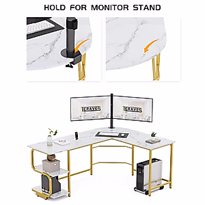 Teraves Reversible L Shaped Desk with Large Surface, 69 Inch Sturdy Corner Desk with Storage Shelves, Premium Office Computer Desk Workstation for Home Office Gaming