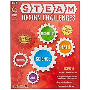 Creative Teaching Press Creative Teaching STEAM Design Challenges Resource Book, Kindergarten (Science, Technology, Engineering, Art, Math) (8207)
