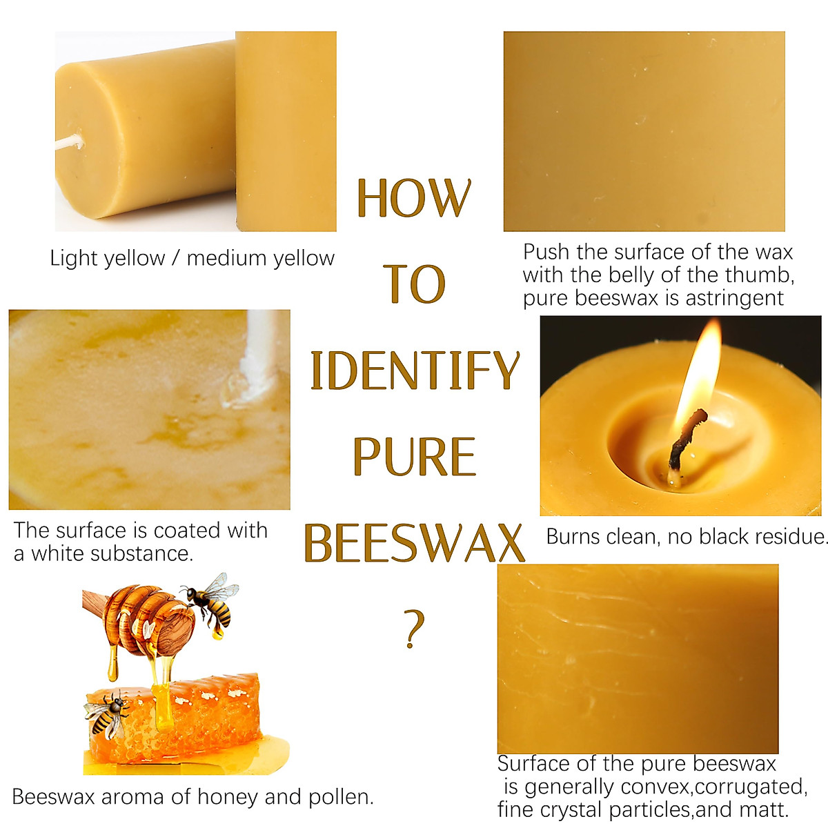 Natural Beeswax Pillar Candles 4 Packs, 140 Hours Burn Time, 100% Pure Beeswax Candles for Emergency Prayer Home Deco, Bees Wax Candles for Relax, Smokeless & Dripless [2x4 inch]