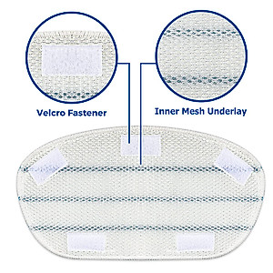AneCom Replacement Steam Mop Pads Compatible with PurSteam ThermaPro 10-in-1 Steam Mop Washable Reusable Pads (6 Pack)