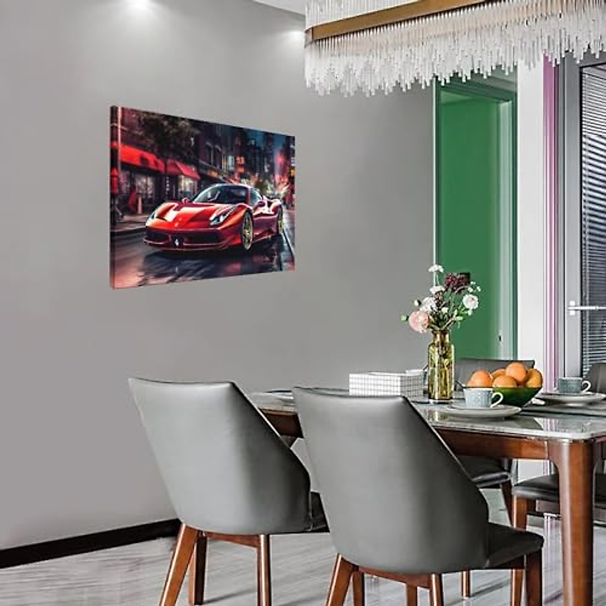 Car Poster Ferrari F40 Supercar Posters Racing Car Canvas Wall Art For Boy's Bedroom SuperCar Wall Decor Frame-style 30x20inch(75x50cm)