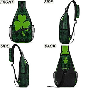 RIRIX Shamrock On St Patrick Day Sling Backpack St. Patrick's Day Crossbody Bag Multipurpose Crossbody Bag Travel Hiking Chest Bag Casual Day Bag