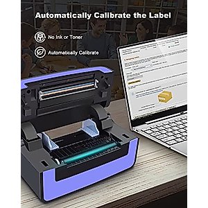 POLONO Shipping Label Printer, PL60 4x6 Label Printer for Shipping Packages, Direct Thermal Printer, Compatible with Windows, Mac, Linux, Widely Use for Shopify, Ebay, Amazon, UPS, FedEx, Etsy