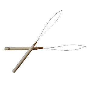 6 Pcs Micro Rings Hair Extension Loop Needle Threader Wire Pulling Hook Bead Tool for Silicone Link Rings Beads and Feathers Extensions Loop Tools