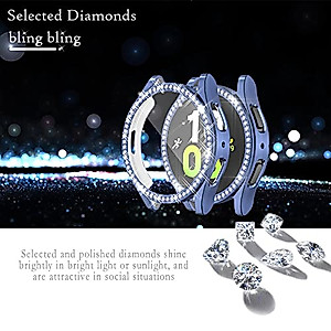 9Pack Cases Compatible with Samsung Galaxy Watch FE 40mm 2024/Watch 5 40mm/Watch 4 40mm Screen Protector, Soft Face Cover + Bling Diamonds Full Protective Bumper Galaxy Watch 5/4/FE 40mm Accessories