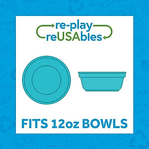 Re-Play Made in USA 12 Oz. Reusable Plastic Bowls, Pack of 4 Without Lid - Dishwasher and Microwave Safe Bowls for Snacks and Everyday Dining - Toddler Bowl Set 5.75" x 5.75" x 2", Modern Blush