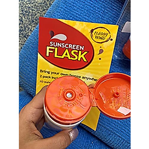 Sunscreen Flask - 10oz Hidden Alcohol Flask Lets You Take Booze Anywhere Includes FREE Funnel and Extra Leak-Proof Safety Seals For Secret Flasks by Classy Wino Always Drink Responsibly - Set of 2