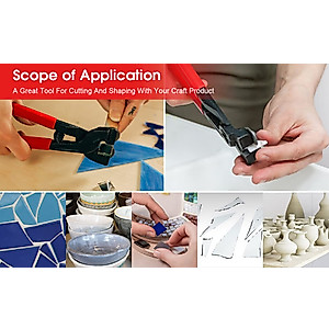 Mosaic Tools, 200mm Heavy Duty Glass Mosaic Cut Nippers Ceramic Tile Wheel Wheeled Cutter Pliers Tool for Glasss Tile Ceramic Cutting