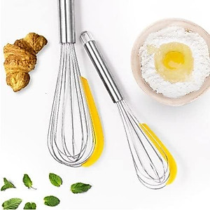 SIAM'S Stainless steel whisk set 3 PCS,Wire Whisk, Egg whisk, Kitchen Cooking Utensils for Blending, Whisking, Stirring (3 PIECES)