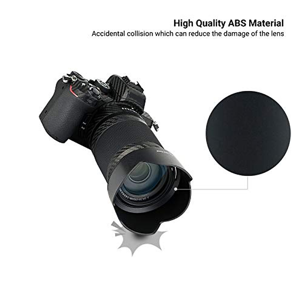 (1+1) Screw on + Bayonet Lens Hood Shade for Nikon Z30 Z50 Z fc Dual Lens Kit (Nikkor Z DX 16-50mm & 50-250mm) Replaces HN-40 and HB-90A Lens Hood