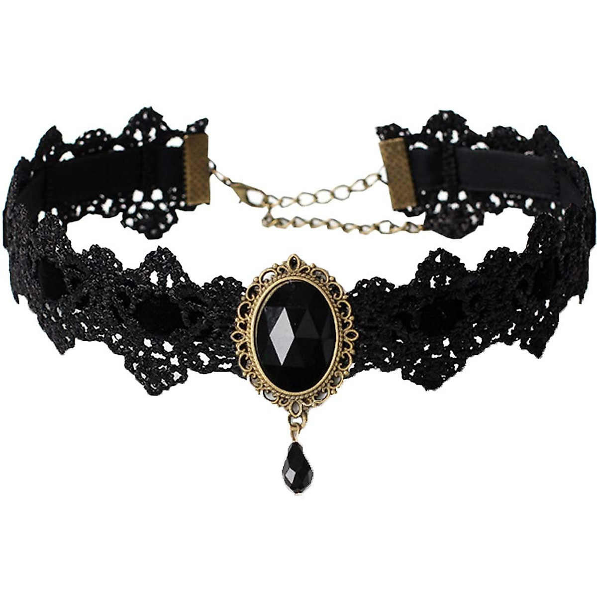 ALAIX Lace Choker with Faux Pearl Sexy Rock Style Vintage Necklace for Women and Girls Black