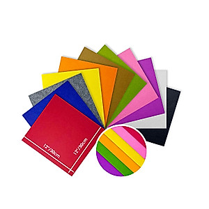 YHOLSDAS 12" x 12" Self-Adhesive Felt Fabric Sheets for Crafts, 1mm Thick, Felt Fabric Sheets for DIY Sewing Craft, Non-Woven Felt Fabric for Sewing Patchwork Material, 2pcs (Dark Blue)