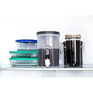 JILLMO Gallon Cold Brew Coffee Maker, 3/4 Gallon Iced Coffee Pitcher with Steel Mesh Filter and Spigot, Black