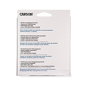 Carson LED Lighted 2.5X Power Rectangular Magnifier with Folding Collapsible Handle (MJ-30)