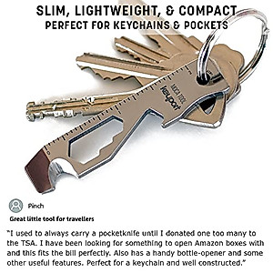 Keyport MOCA 10-in-1 Keychain Multitool | EDC Multi Tool - Prybar, Bottle Opener, Screwdriver, Box Opener, Cord Cutter & More | TSA Friendly Key Tool | Stainless Steel | Keyport Pivot Compatible