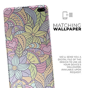 DesignSkinz Vibrant Color Floral Pattern Protective Vinyl Decal Wrap Skin Cover Compatible with The Samsung Galaxy S20 (Screen Trim & Back Glass Skin)