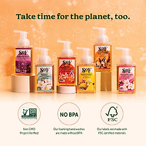 SoF Hydrating Foaming Hand Wash - With Organic Agave Nectar & Coconut Oil- Vegan & Non GMO- Free From Phthalates, Sulfates & Parabens- Sweet Almond - 8 oz Bottle 3 Pack