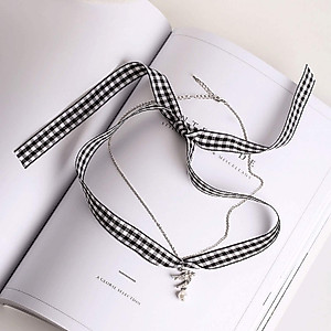 Alpurple 50 Yard Large Buffalo Check Ribbon -3/8 Inch Black and White Gingham Ribbon- Plaid Ribbon, Lumberjack Ribbon for Lumberjack Party Supplies and Christmas, Valentine's DIY Craft (Black-3/8)