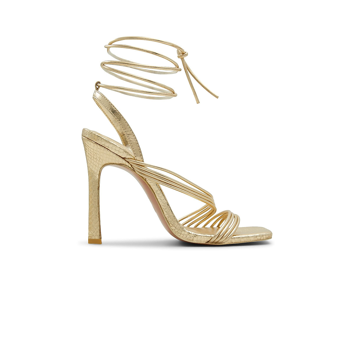 Call It Spring Women's Cherries Heeled Sandal, Gold, 8.5