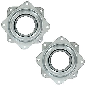 Suiwotin 2pcs 3" Square Lazy Susan Turntable Heavy Duty Lazy Susan Hardware, Steel Ball Bearing Rotating Tray Swivel Plate for Dining Table, Stool Chair, Pantry, Organizer (Silver)
