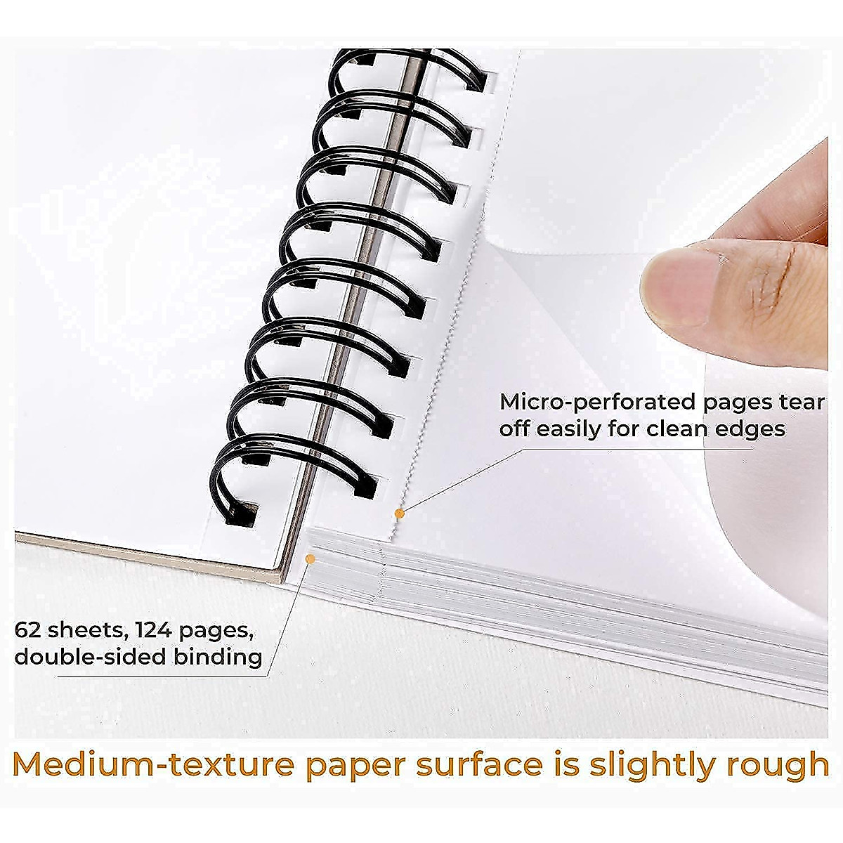 Ohuhu Watercolor Brush Markers Pen Set of 24, Water Based Drawing Marker Brushes W/A Water Coloring Brush+Mix Media Pad, 10"×7.6" Mixed Media Art Sketchbook