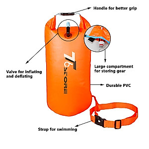 T6 20L Swim Buoy Waterproof Dry Bag Swim Safety Float Keep Gear Dry for Boating Kayaking Fishing Rafting Swimming Training and Camping