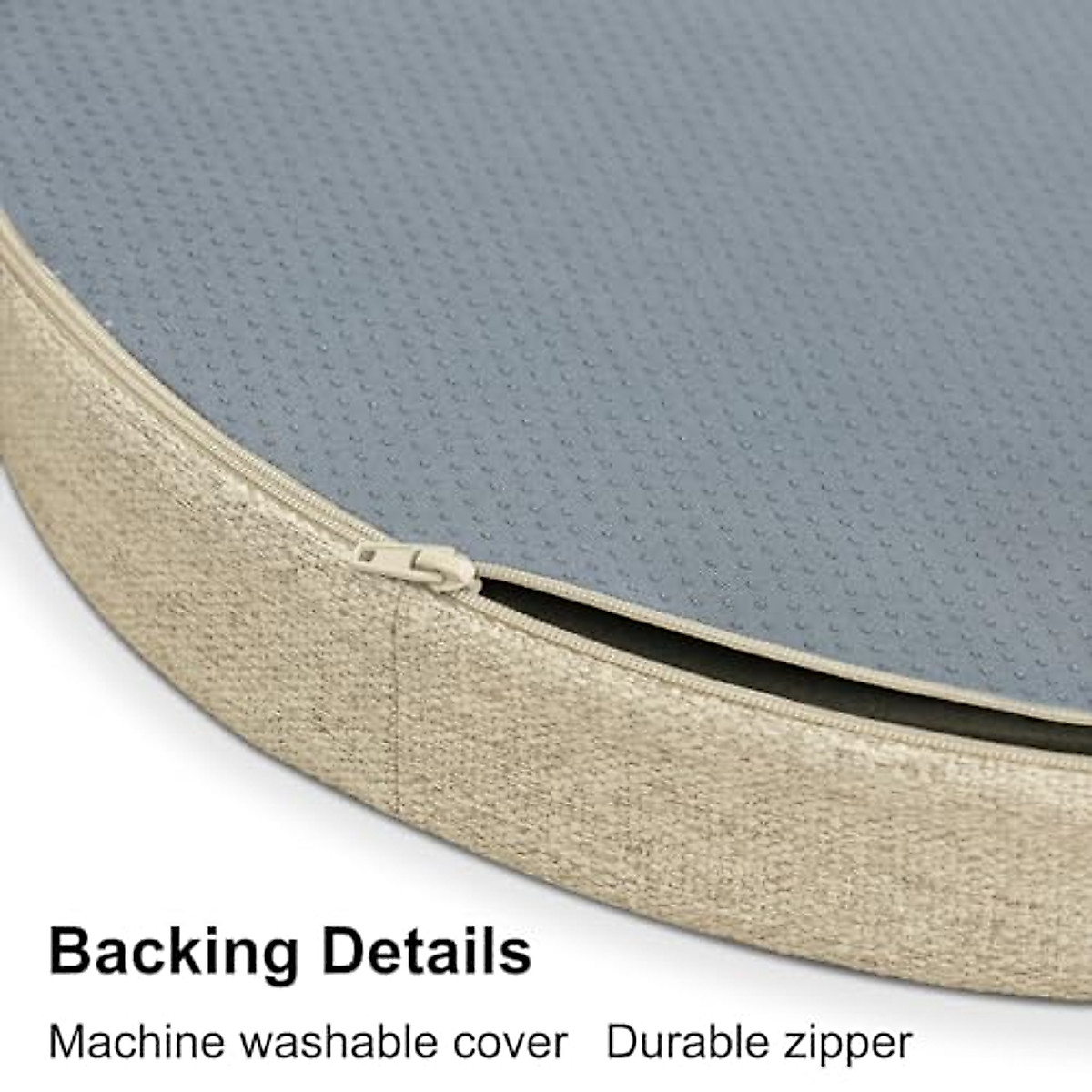 Shinnwa Chair Cushions with Ties for Dining Chairs [17 x 16.5 Inches] Non Slip Kitchen Dining Chair Pad and Seat Cushion with Machine Washable Cover Set of 4 - Natural Linen